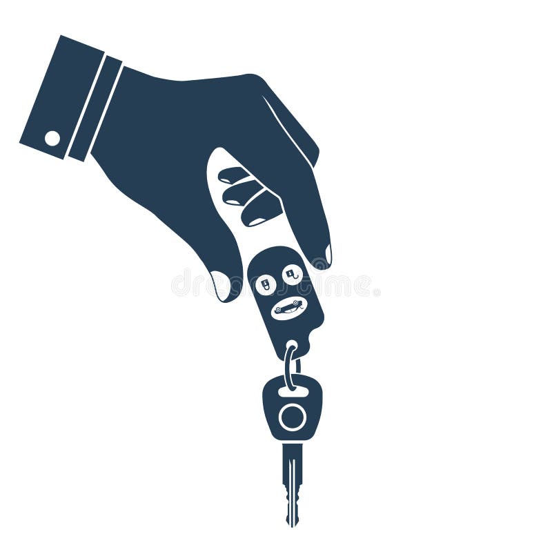 Human Driving Car. Happy Young Man Waving Hand Stock Vector ...