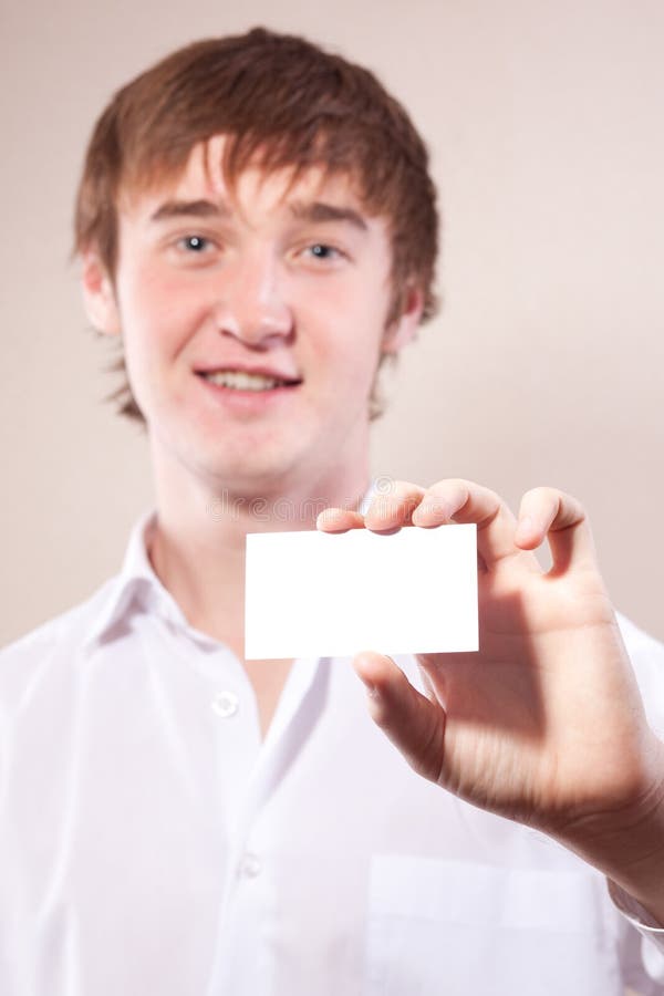 Man holding a card stock image. Image of adult, looking - 12227315