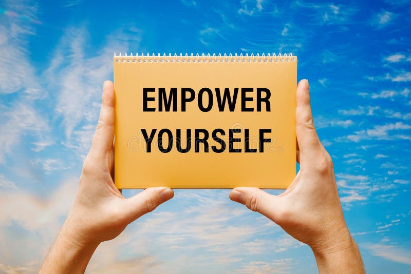 Man Holding a Card with Text EMPOWER YOURSELF Stock Photo - Image of ...
