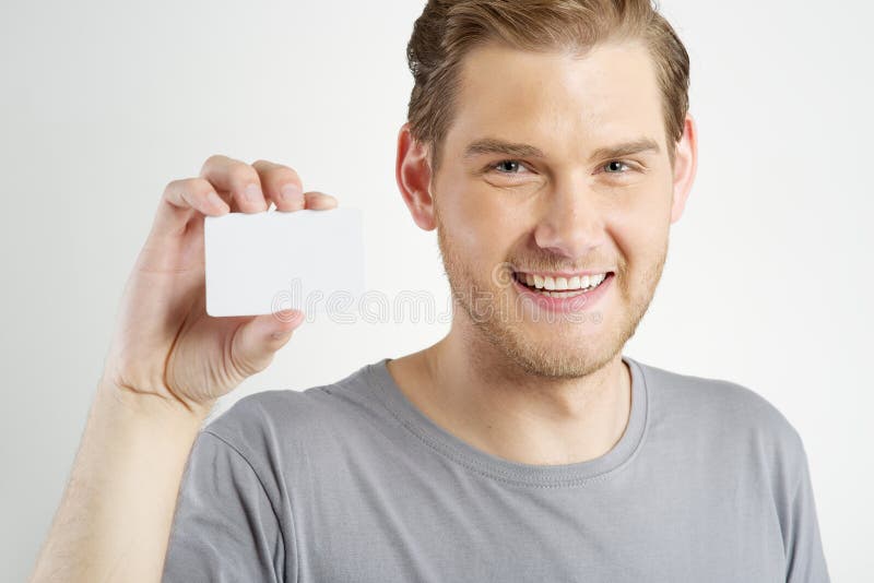 Man holding card stock photo. Image of shopping, contact - 40793074