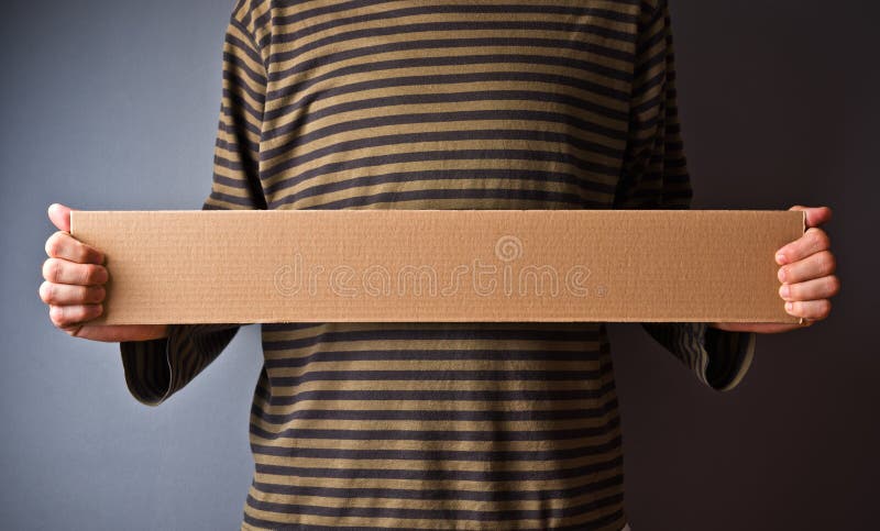 Man Holding Cardboard Paper with HUMAN RIGHTS Title Stock Photo - Image ...