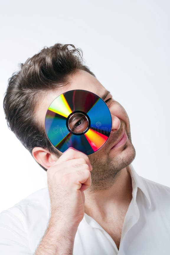 Man holding a cd stock photo. Image of storage, compact - 17083746