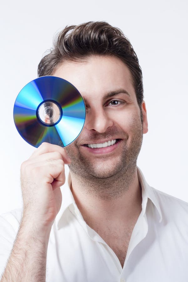 Man holding a cd stock photo. Image of showing, technology - 17716960