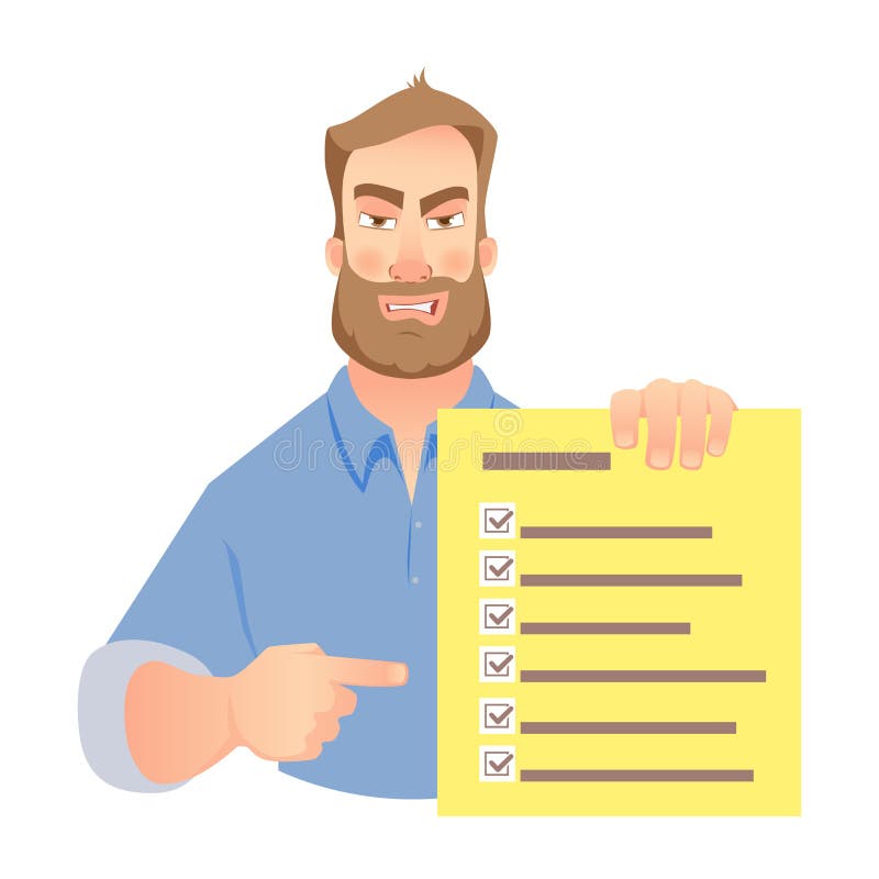 Man holding checklist stock vector. Illustration of board - 114455853 Man holding checklist stock vector. Illustration of board - 114455853