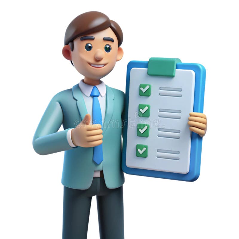 Man Holding a Checklist Notebook with Written To Do List. 3D Render ...