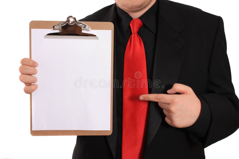 Man Holding Clipboard With Blank Page Stock Image Image Of Hands