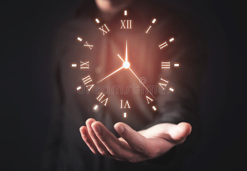 Man Holding Clock. Business Time Management Stock Photo - Image of ...