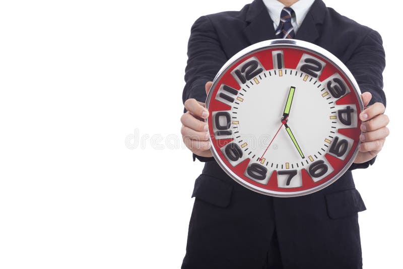 Man holding clock hands. stock photo. Image of person - 33827648