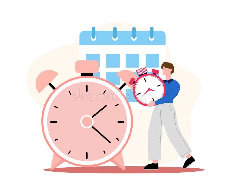 Man Holding Clock, Managing Work Time. Work Planning and Analysis Stock ...
