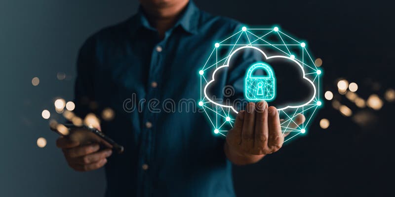 Man Holding Cloud Computing Diagram Show on Hand. Data Storage.Cloud Technology Stock Photo ...