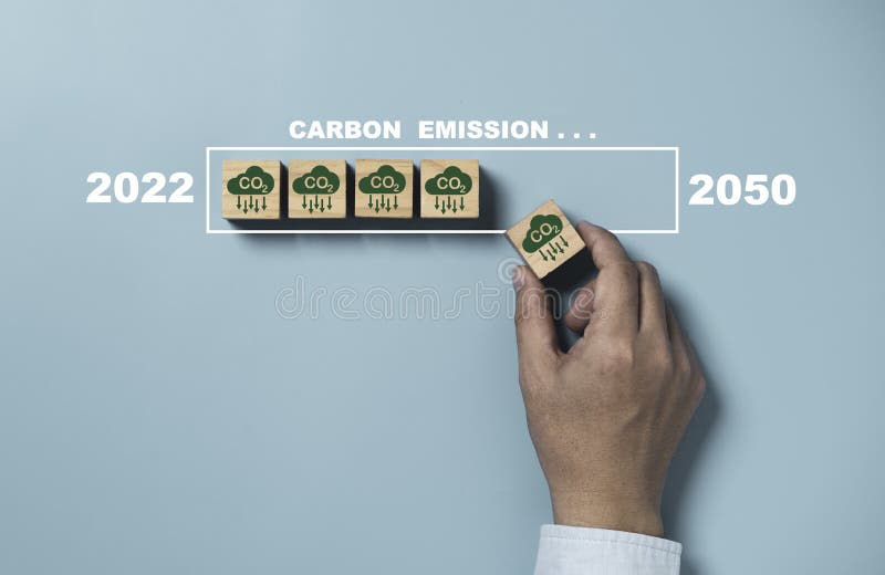 Man Holding CO2 Reducing Icon with Virtual Loading for Decrease CO2 ...