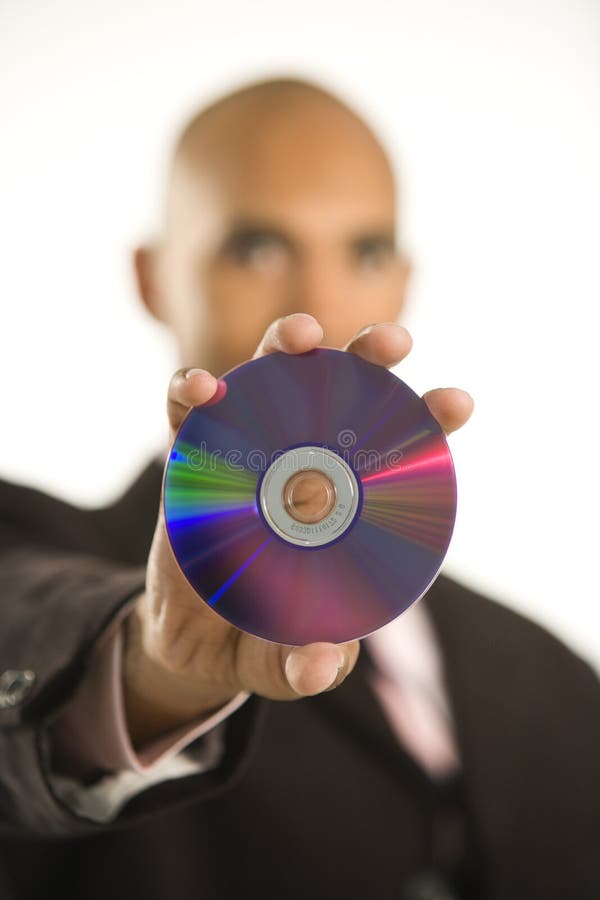 Man holding compact disc. stock image. Image of african - 2431817