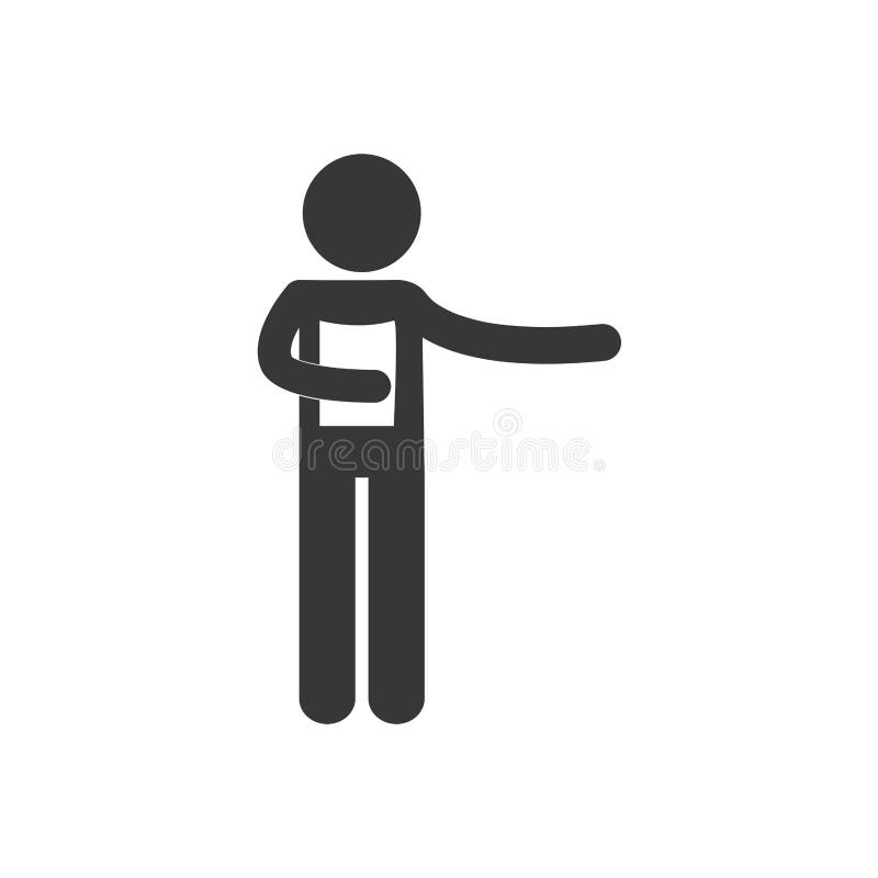 Man Holding Document Figure Pictogram Stock Illustration - Illustration ...