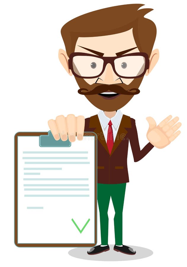 Man Holding a Document in Which All Approved Stock Vector ...