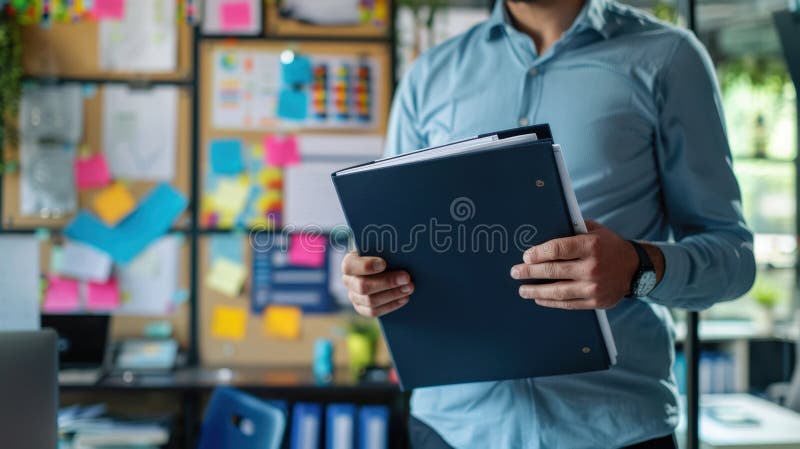 The Man Holding Documents. AI Generated Stock Image - Image of blurred ...