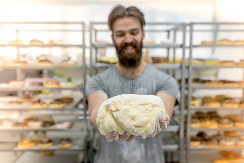 Man preparing dough stock image. Image of casual, caucasian - 113521341