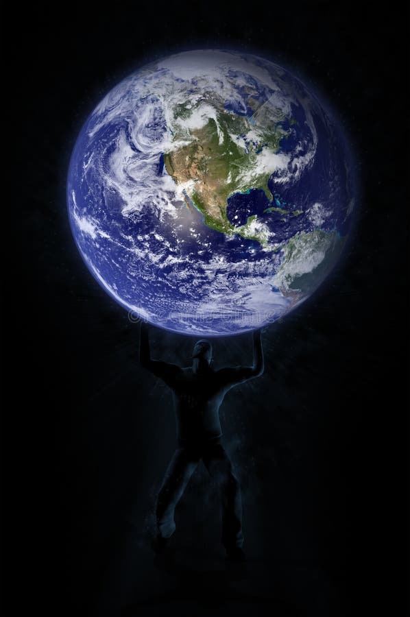 Man holding earth stock illustration. Illustration of carrying - 2597436