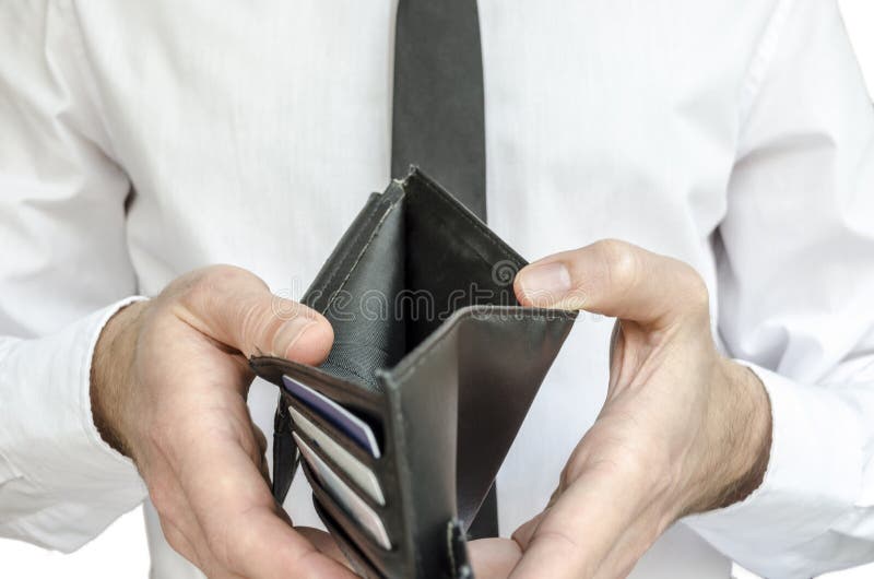 Man Holding an Empty Wallet Stock Image - Image of empty, bankrupt ...
