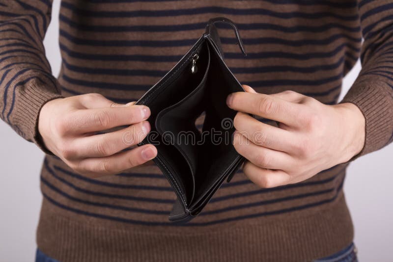 Man Holding An Empty Wallet Stock Photo - Image of currency, crisis ... Man Holding An Empty Wallet Stock Photo - Image of currency, crisis ...