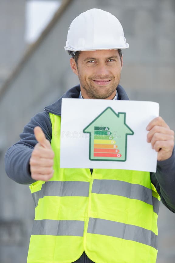 Man Holding Energy Efficient Chart Stock Photo - Image of standard ...