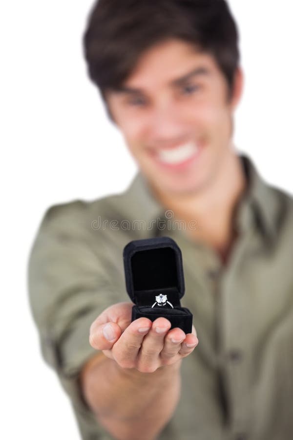 Man Holding an Engagement Ring Stock Photo - Image of adult, young ...