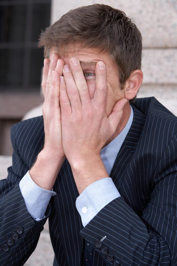Man holding face stock photo. Image of holding, failure - 5191998