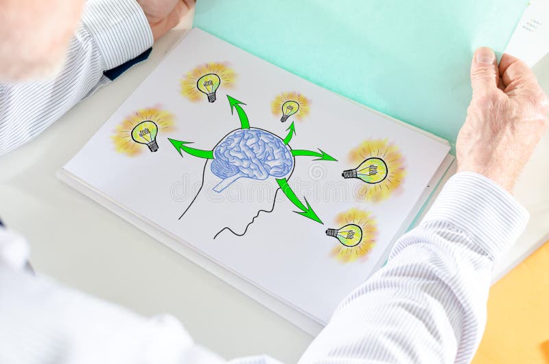 Human Brain Ideas Concept on a Paper Stock Photo - Image of symbol ...