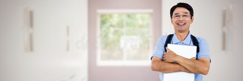 Man Holding Files and Folders with Blurred Background Stock Photo ...