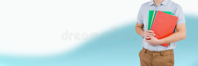 Man Holding Files and Folders Stock Image - Image of intellectual ...