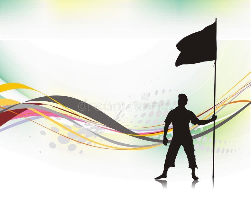 Man Holding Flag Silhouette Stock Illustrations – 1,961 Man Holding ...