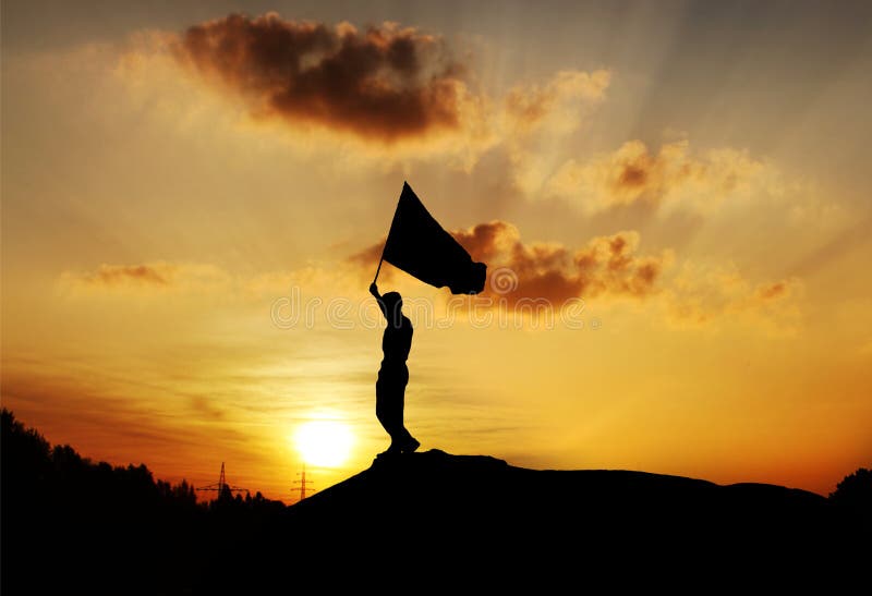Man holding flag stock photo. Image of iraq, fight, victory - 21287082