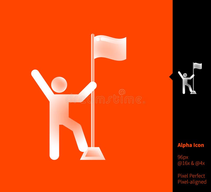 Man Holding Flag Alpha Icon - Vector Illustrations for Branding, Web ...