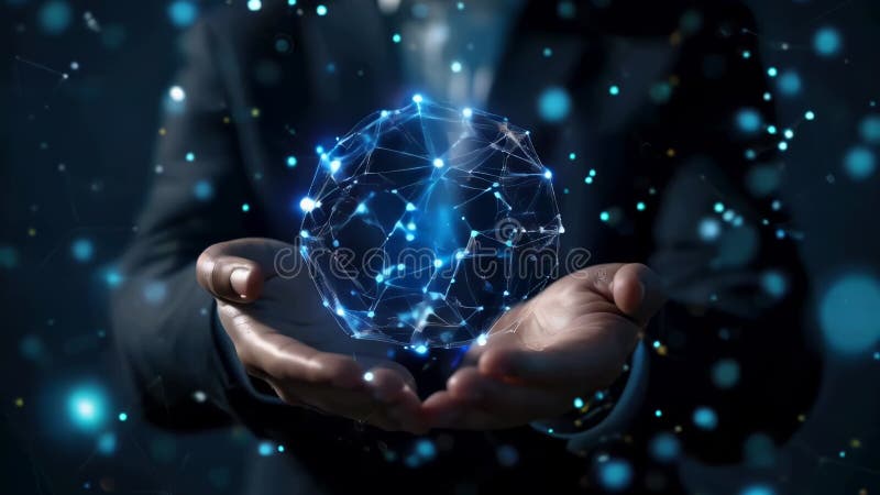 A Man is Holding a Glowing Sphere in His Hand Stock Footage - Video of ...