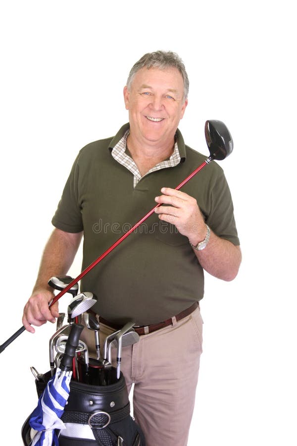 Man Holding Golf Club stock image. Image of irons, golfer - 25543571
