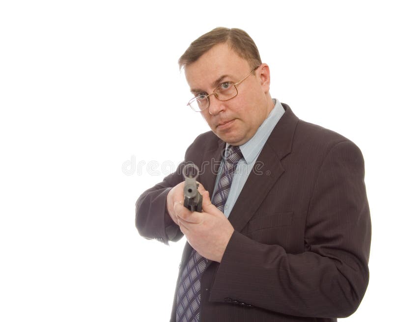 Man holding a gun stock photo. Image of shoot, danger - 2457842