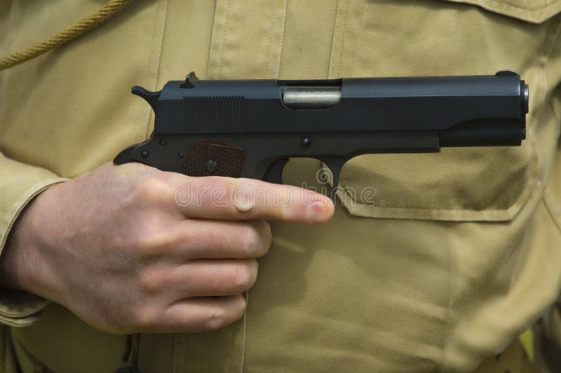 Man holding a Gun stock photo. Image of black, shot, violence - 5283312