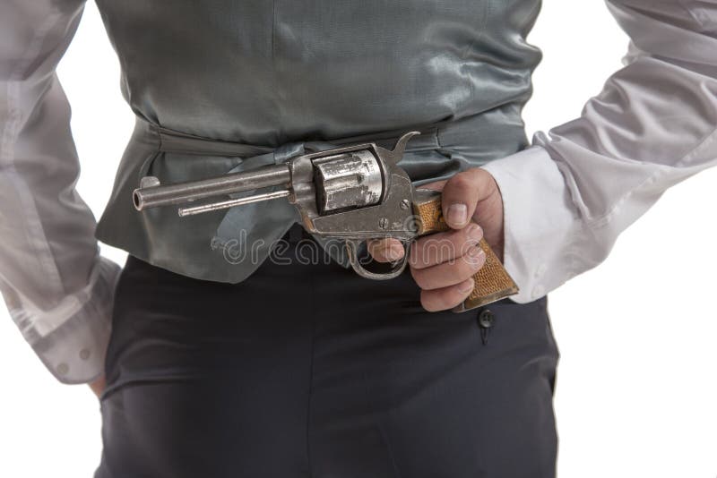 Man Holding a Gun Behind His Back Stock Photo - Image of business ...