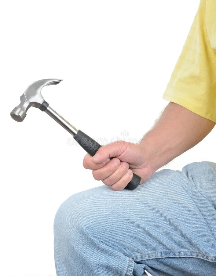 Man Holding Hammer stock photo. Image of hand, profession - 19801122