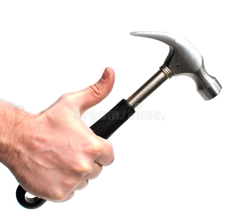 Man holding hammer stock photo. Image of metal, power - 24252372