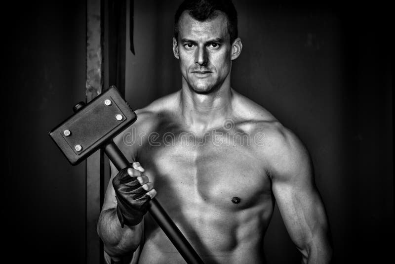 Man Holding a Hammer Crossfit Stock Image - Image of lifestyle ...