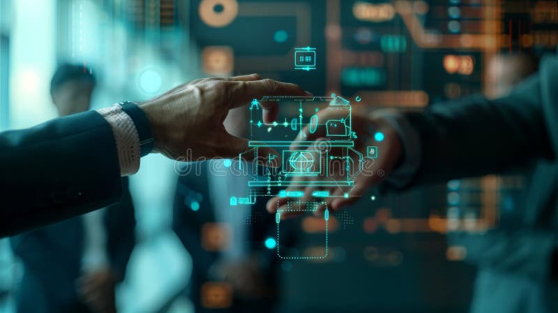 A Man is Holding a Hand Over a Computer Screen that Has a Green and ...