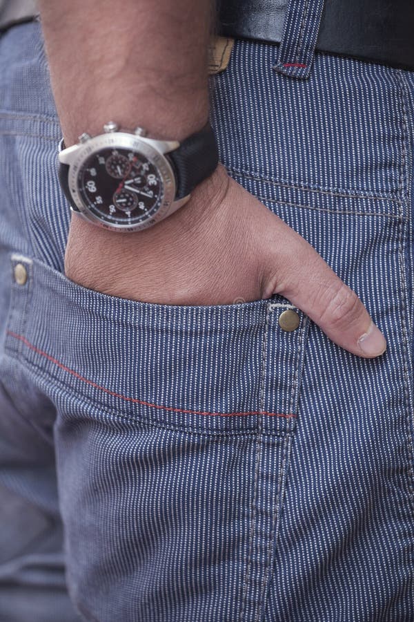 Hand in pocket stock photo. Image of watches, jeans, elegance - 29974076