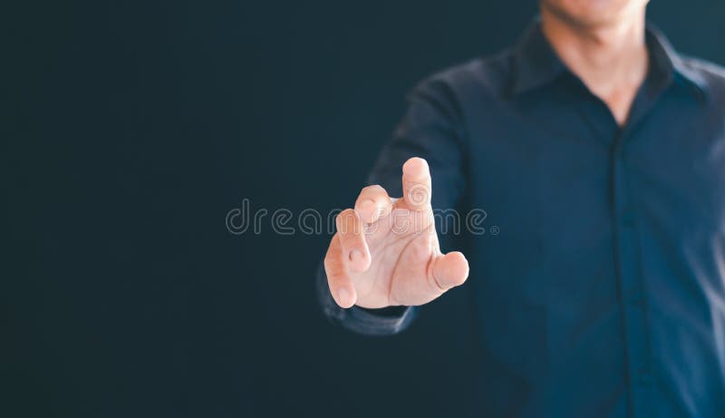 The Man Holding Hands Held Out His Hand Stock Image - Image of ...