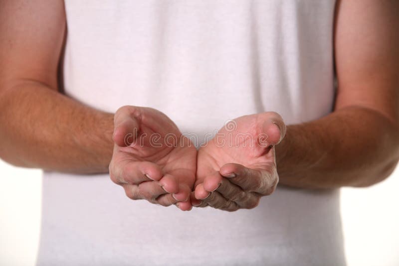 Man Holding Hands Out stock photo. Image of life, gift - 1731322