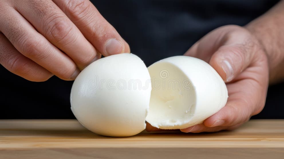 A Man Holding a Hard Boiled Egg in His Hand, AI Stock Image - Image of closeup, hard: 336713721
