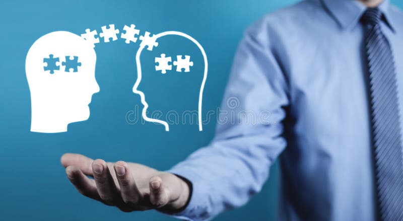 Man Holding Heads with Puzzle Pieces. Problem Solving Concept Stock ...