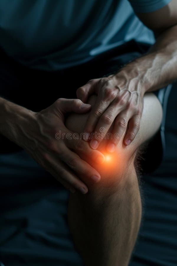 Man Holding His Knee, Pain in His Knee Stock Photo - Image of knee ...