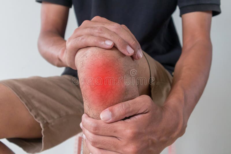 A Man Holding His Sore or Painful Knee Stock Image - Image of accident ...