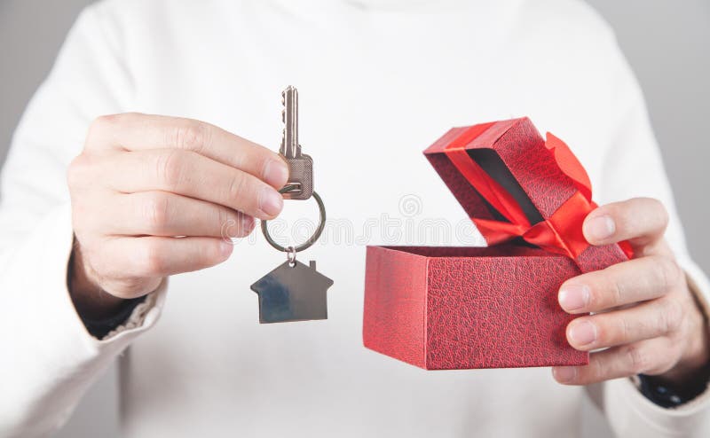 Keys in gift box stock image. Image of finance, ownership - 37869849
