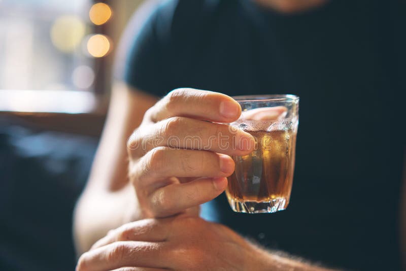 Man is Holding Ice Tea in His Hand. a Refreshing Drink Stock Photo ...
